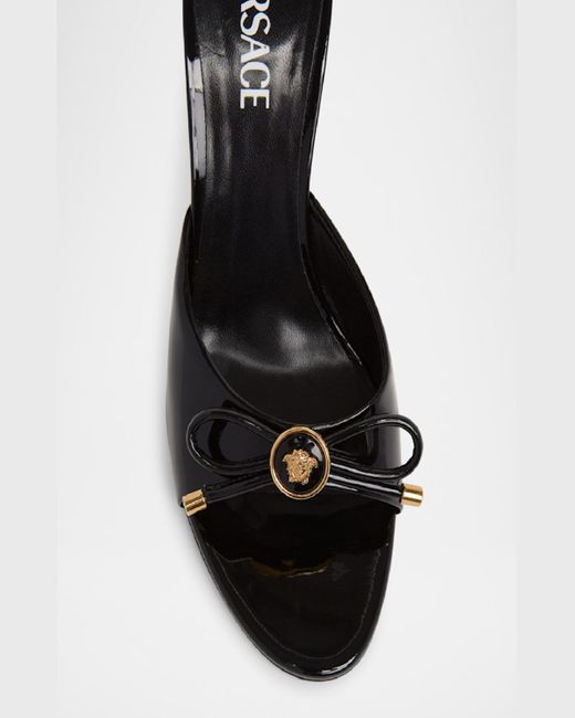 Versace Opera Bow Ballet Mules in Black | Lyst