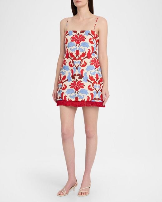 Cara Cara Valencia Printed Mini Dress in Red | Lyst