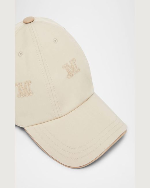 Max Mara Cantico Embroidered Baseball Cap in Natural | Lyst
