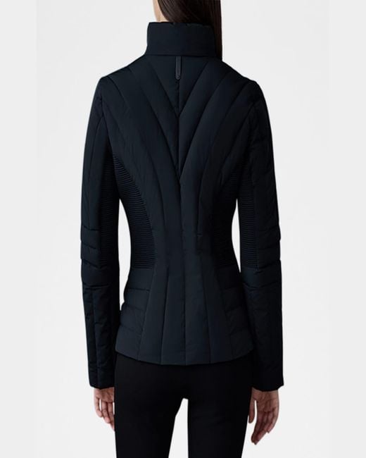 Mackage Alma Smocked Light Down Jacket in Blue | Lyst