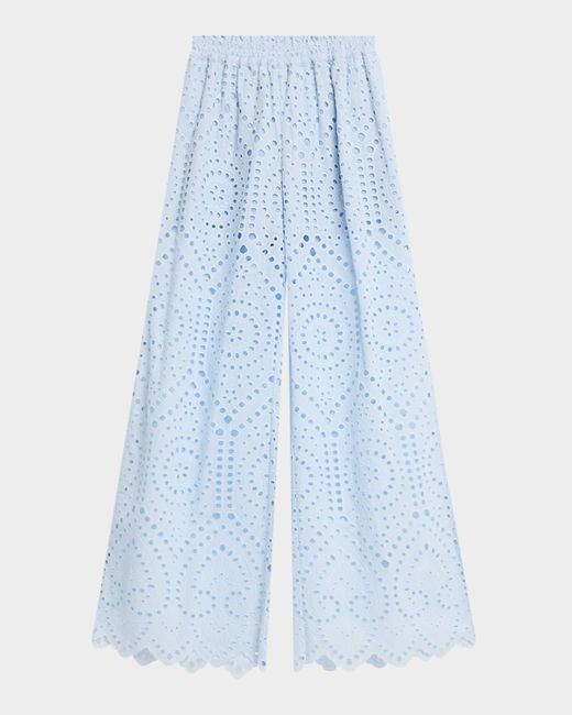 Generation Love Connie Wide-Leg Eyelet Pants in Blue | Lyst