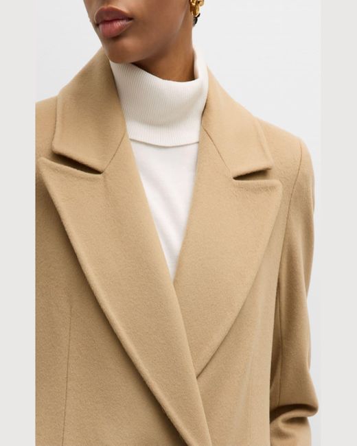 Fleurette Cami Double-Breasted Short Wool Coat in Natural | Lyst