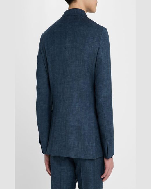 ZEGNA Prince Of Wales Crossover Suit in Blue for Men | Lyst