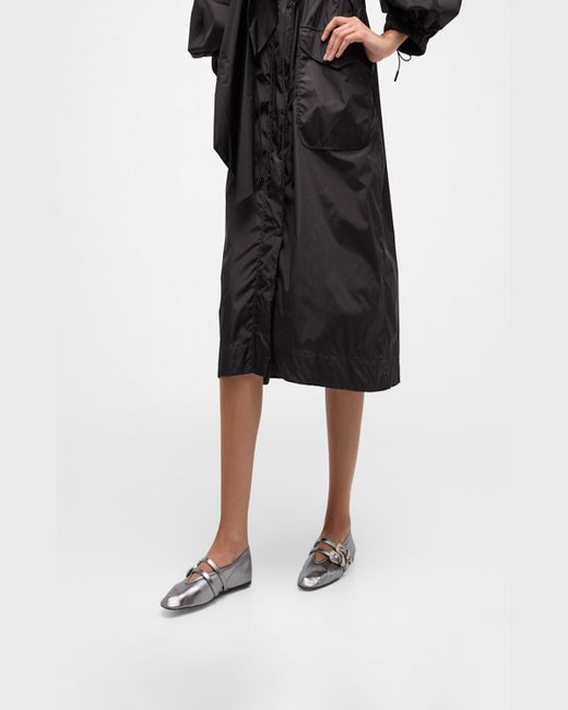 Le Monde Beryl Claudia Metallic Western Buckles Ballerina Flats in Gray ...