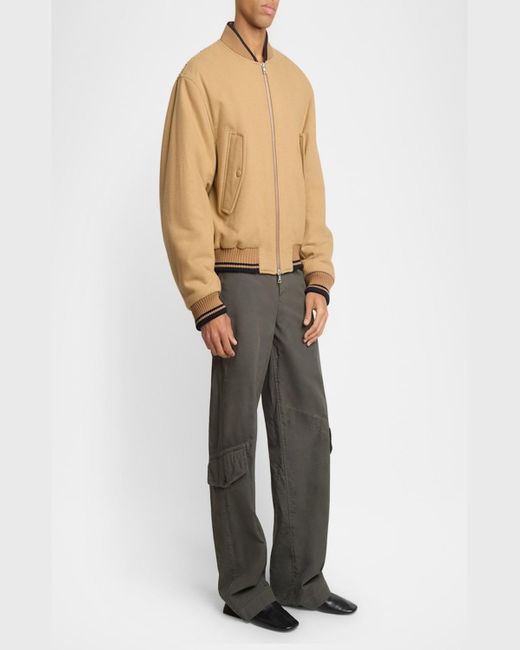 Dries Van Noten Verso Tris Embellished Bomber Jacket in Natural for Men ...