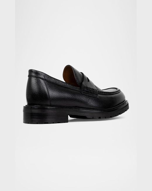 Donald J Pliner Clyde Leather Lug-Sole Penny Loafers in Black for Men ...