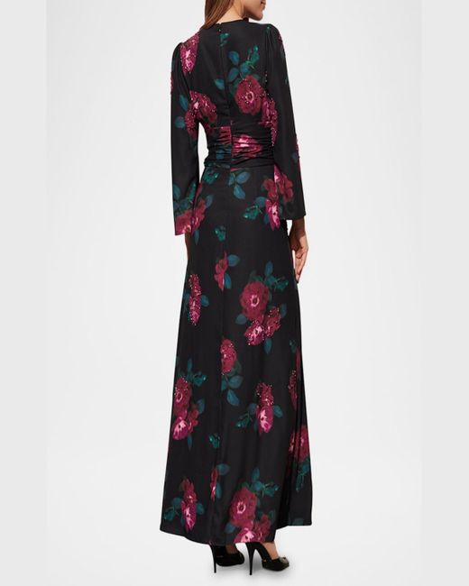 Figue Floral Crystal Polyester Maxi Dress | Lyst