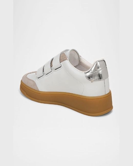 Veronica Beard Reagan Mixed Leather Triple-Grip Sneakers in White | Lyst