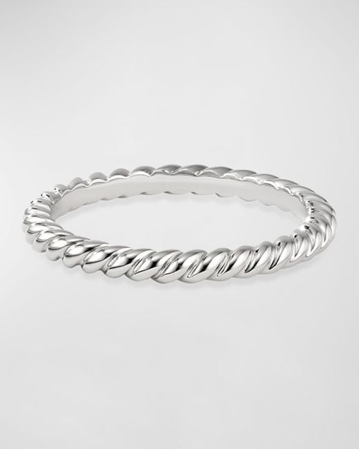 David Yurman Dy Cable Band Ring in Gray | Lyst