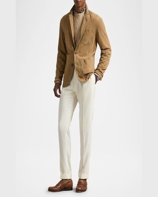 Polo Ralph Lauren Suede Jacket in Natural for Men | Lyst