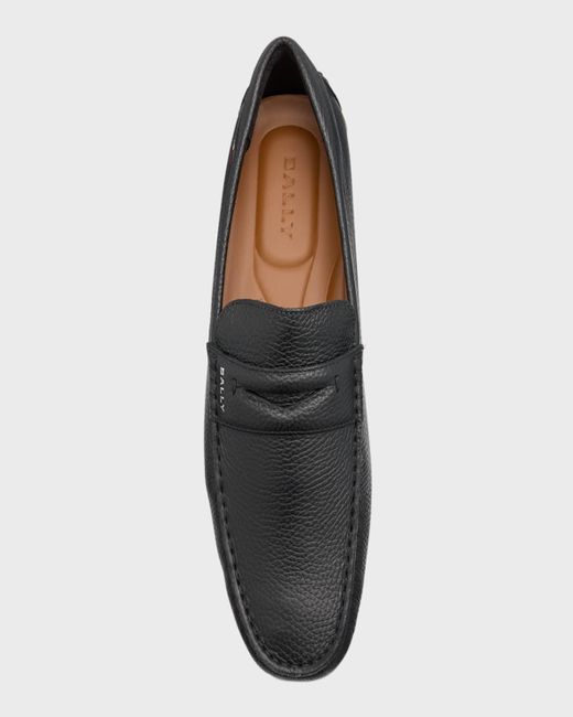 Bally Palven Pilot Grained Leather Drivers in Black for Men | Lyst