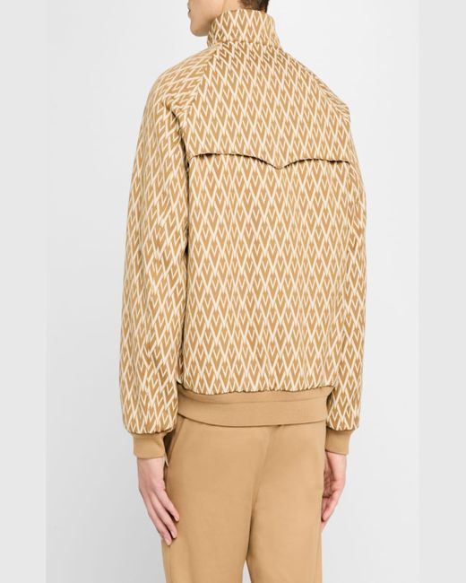 Valentino Garavani V Jacquard Wool Harrington Jacket in Natural for Men ...