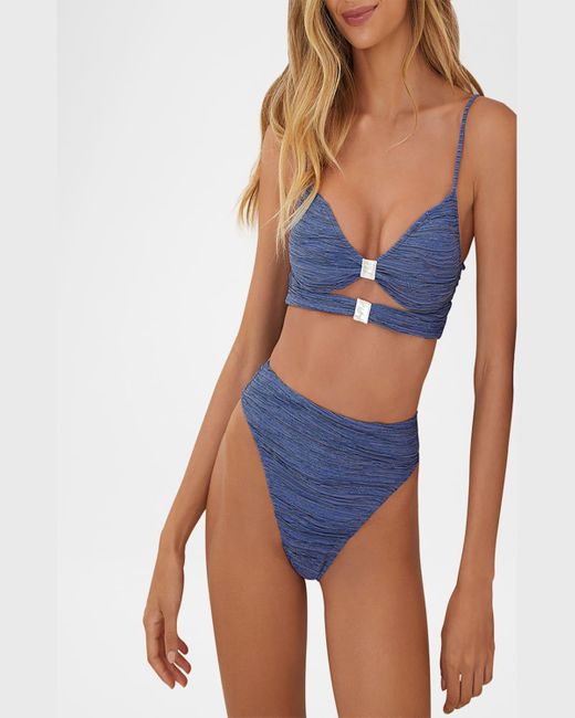 ViX Solid Gigi Bikini Bottoms in Blue | Lyst