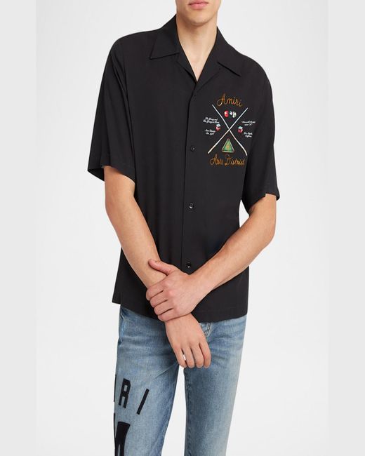 Amiri Pool Cue Bowling Shirt in Black for Men | Lyst