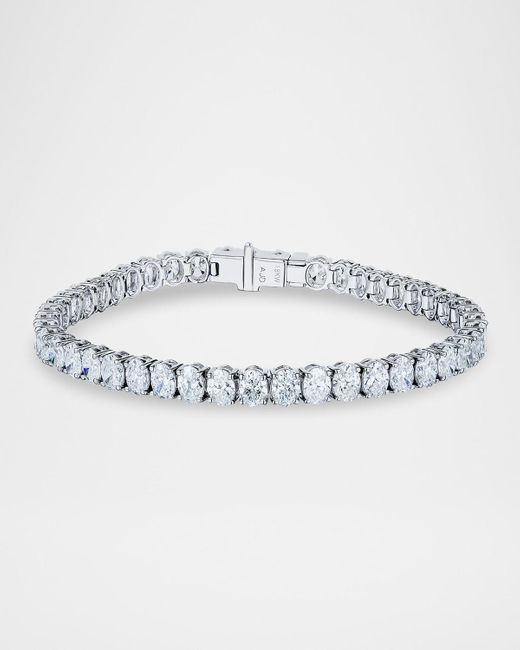 Neiman Marcus 18K Oval Diamond Bracelet, 7"L, 11.50Tcw in Metallic | Lyst