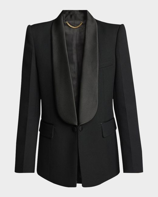 Victoria Beckham Shawl Collar Tux Jacket in Black | Lyst