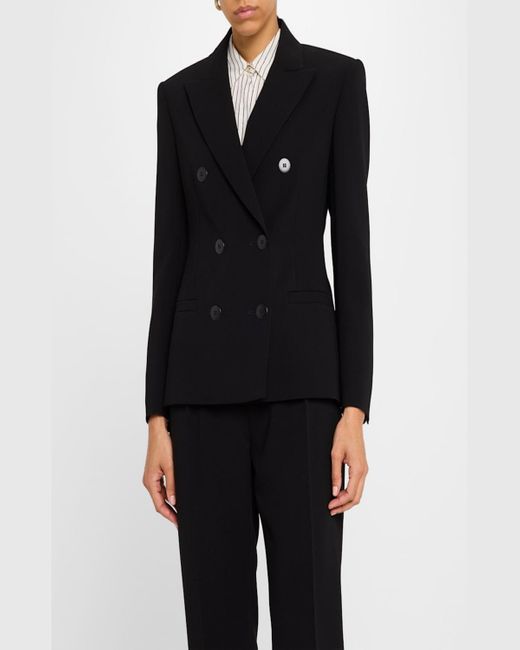 Max Mara Key Double-Breasted Tailored Blazer in Black | Lyst