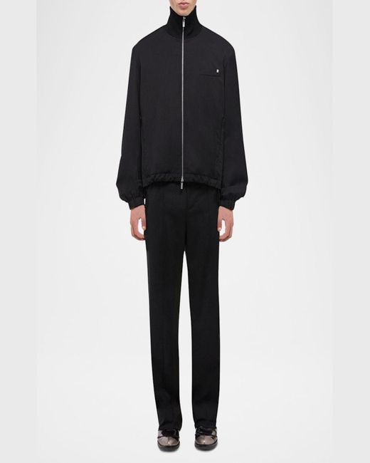Helmut Lang Wool Full-Zip Bomber Jacket in Black for Men | Lyst