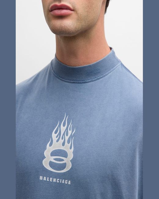 Balenciaga Burning Unity Oversized T-Shirt in Blue for Men | Lyst Balenciaga Burning Unity Oversized T-Shirt in Blue for Men | Lyst