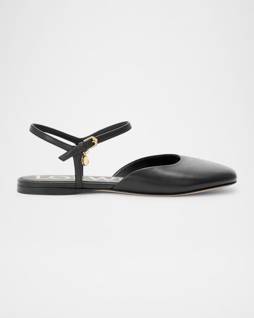 Loewe Toy Ankle-Strap Ballerina Flats in Black | Lyst