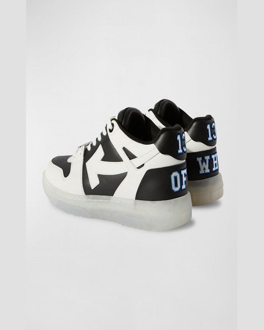 Off-White c/o Virgil Abloh Out Of Office Logic Leather Low-Top Sneakers ...