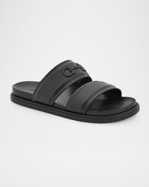 Ferragamo Apos;S Saint Bartheva Padded Leather Double-Strap Slide ...