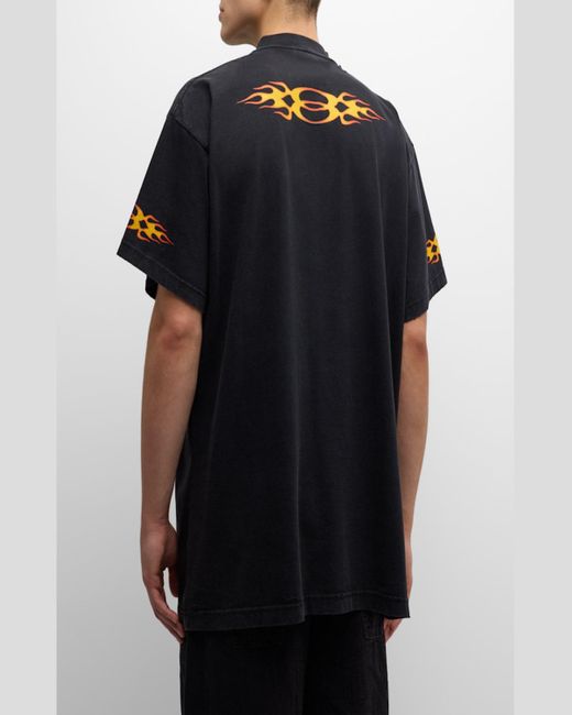 Balenciaga Burning Unity Oversized T-Shirt in Blue for Men | Lyst Balenciaga Burning Unity Oversized T-Shirt in Blue for Men | Lyst