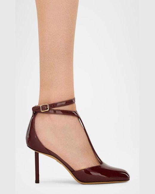Ferragamo Lysandra T-Bar Patent Pumps | Lyst