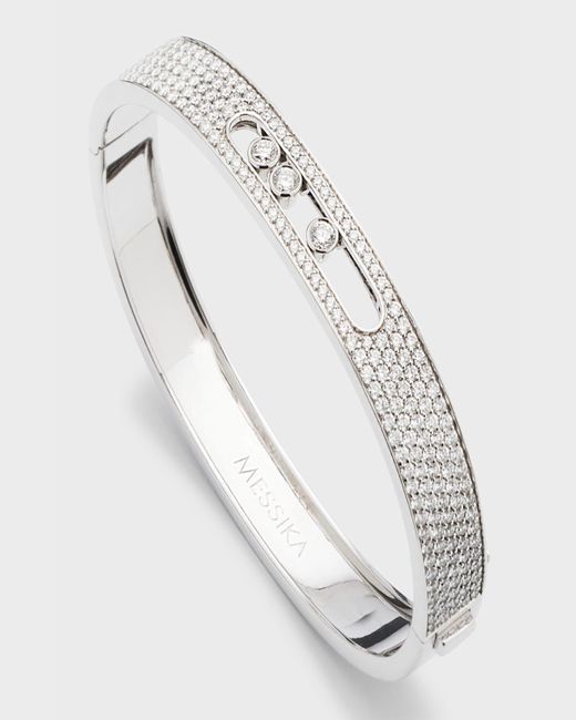 Messika 18k White Gold Move Diamond Bangle | Lyst