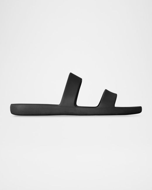 The Row Foam Rubber Dual-Band Slide Sandals in Black | Lyst