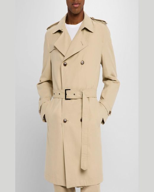 BOSS Hyde Trench Coat in Natural for Men | Lyst