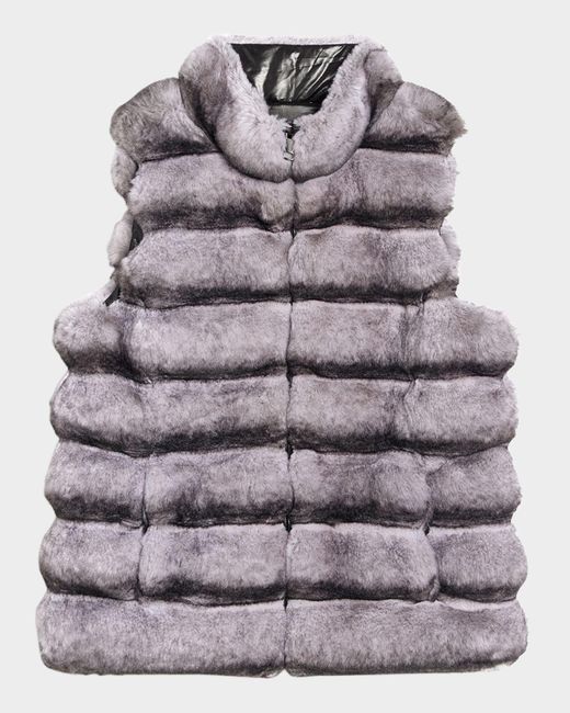Jocelyn The Bongo Reversible Faux Fur Vest in Gray | Lyst