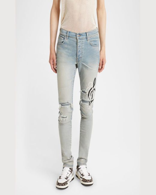 Amiri Ma Music Note Skinny Jeans in Blue for Men | Lyst