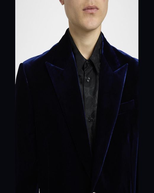 Versace Liquid Velvet Dinner Jacket in Blue for Men | Lyst