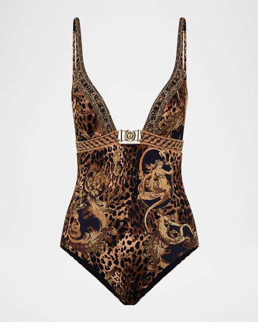 CAMILLA High Tri One-Piece Swimsuit in Brown | Lyst