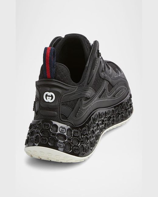 Gucci Cub3D Matte Demetra And Mesh Runner Sneakers in Black for Men | Lyst