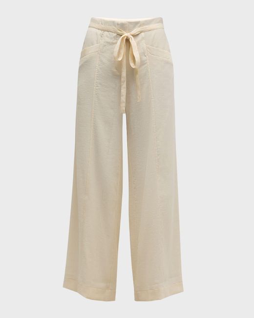 Pink Filosophy Ganges High-Rise Wide-Leg Pants in Natural | Lyst