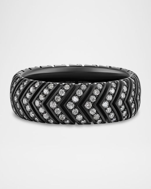 David Yurman Chevron Band Ring in Black for Men | Lyst