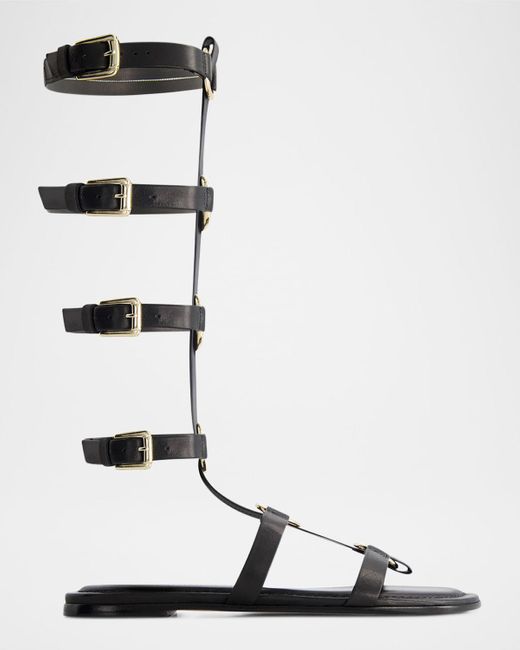 Bernardo Hero Leather Tall Gladiator Sandals in White | Lyst