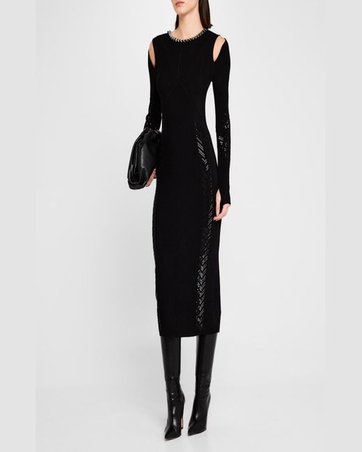 CAMILLA Engineered Cutout Knit Dress in Black | Lyst