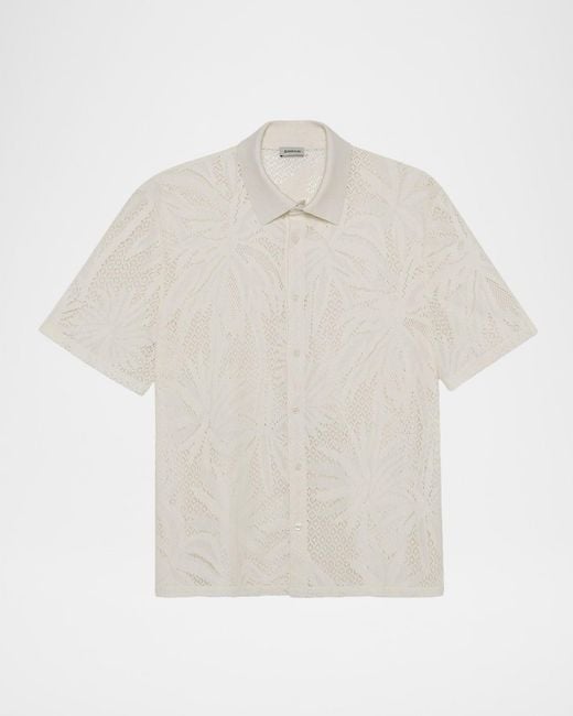 Jonathan Simkhai Conrad Lace Button-Front Shirt in White for Men | Lyst