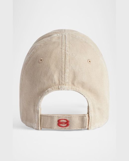 Balenciaga Double Unity Embroidered Baseball Cap in White for Men | Lyst