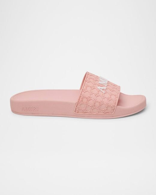Amiri Ma Quad Pool Slide Sandals in Pink | Lyst