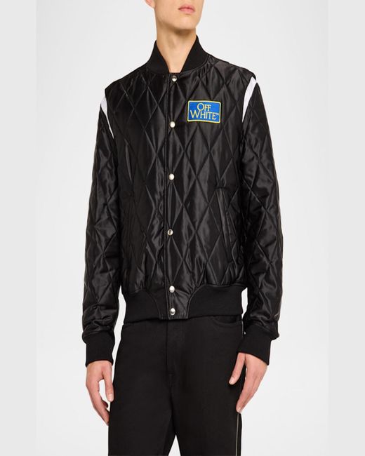 Off-White c/o Virgil Abloh Quilted Multi-Patch Souvenir Jacket in Black for Men | Lyst