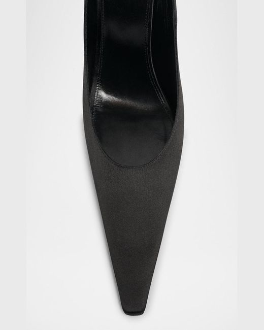 Saint Laurent Satin Ysl Ankle-Chain Pumps in White | Lyst