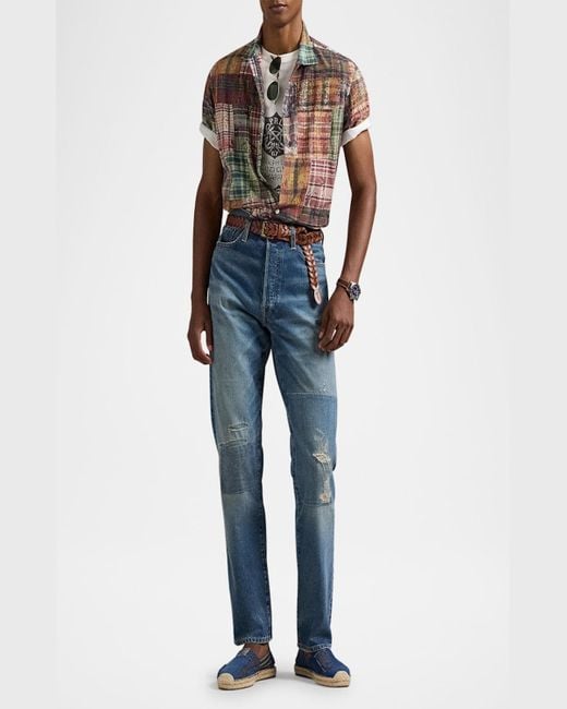 Polo Ralph Lauren Heritage Straight-Leg Distressed Jeans in Blue for ...