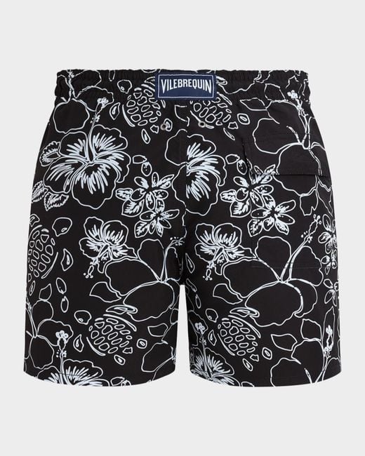 Vilebrequin Apos;S Turtle-Print Swim Trunks in Black for Men | Lyst