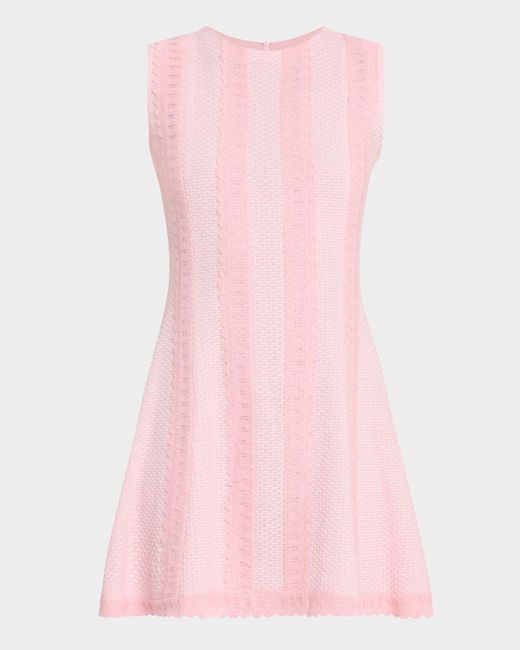Misook Modern Fit Scalloped-Trim Knit Mini Dress in Pink | Lyst