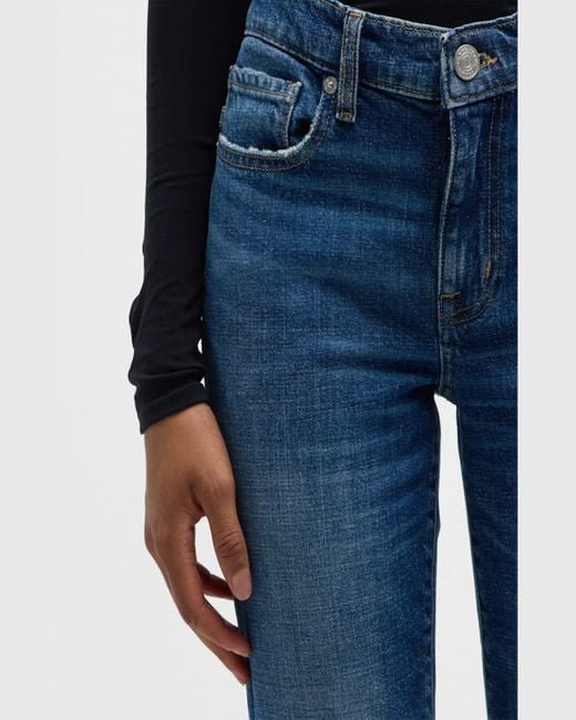 FRAME Le Garcon Cropped Boyfriend Jeans in Blue | Lyst