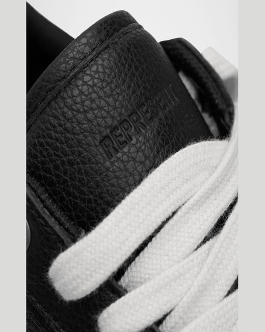 Represent Initial Leather Low-Top Sneakers in Black for Men | Lyst